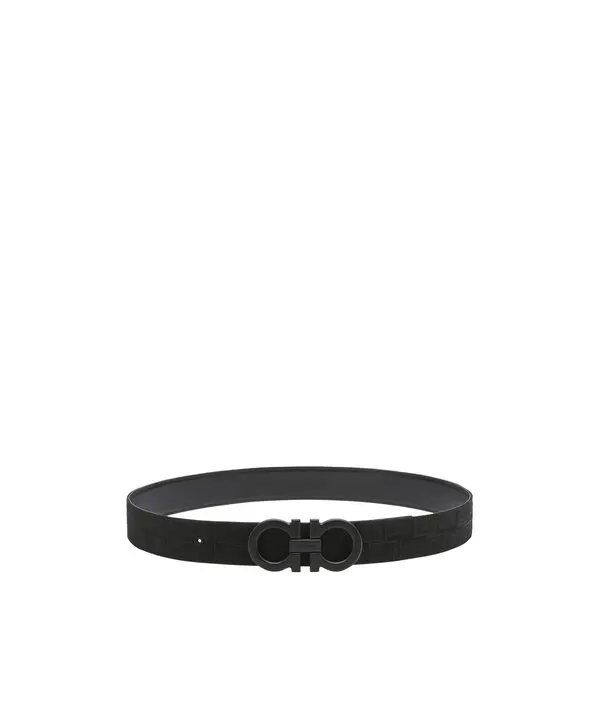 FERRAGAMO Reversible Gancini Buckle Belt - Black