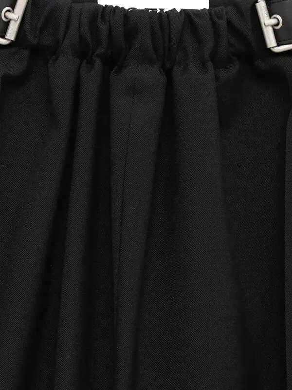 Loewe Belted Trousers With Straight Leg And Embossed Leather Patch