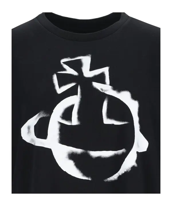 VIVIENNE WESTWOOD Orb Logo Print Crewneck T-shirt - Black
