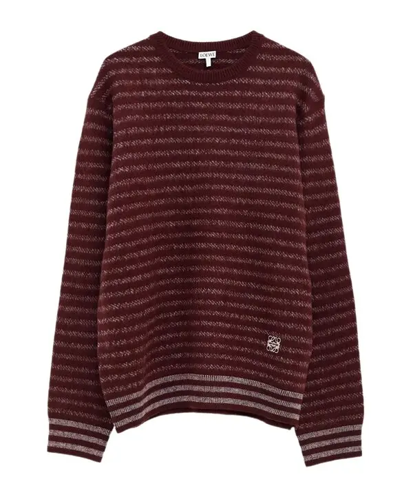 Loewe Striped Crew Neck Jumper - Brown