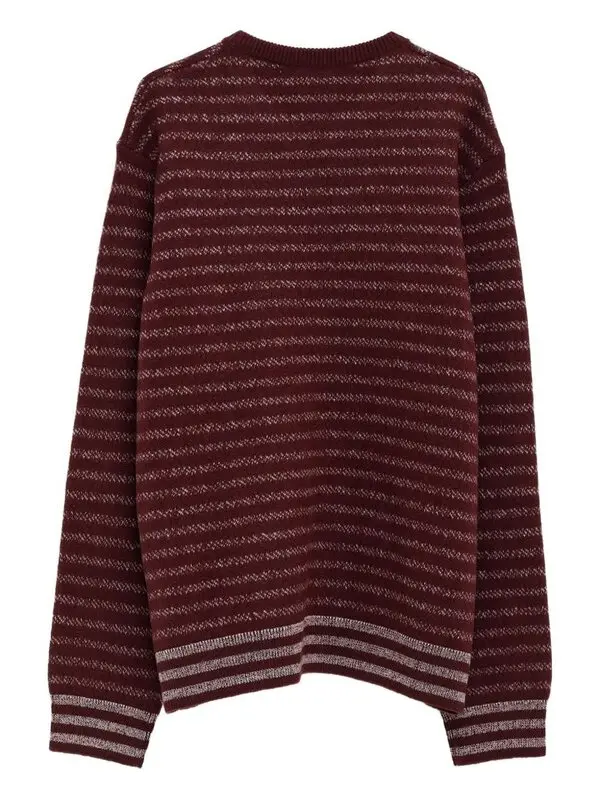 Loewe Striped Crew Neck Jumper - Brown