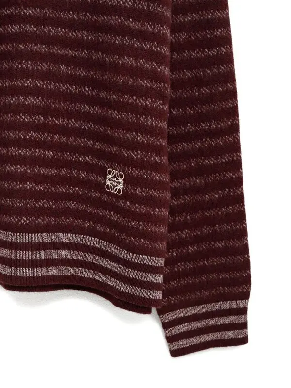 Loewe Striped Crew Neck Jumper - Brown