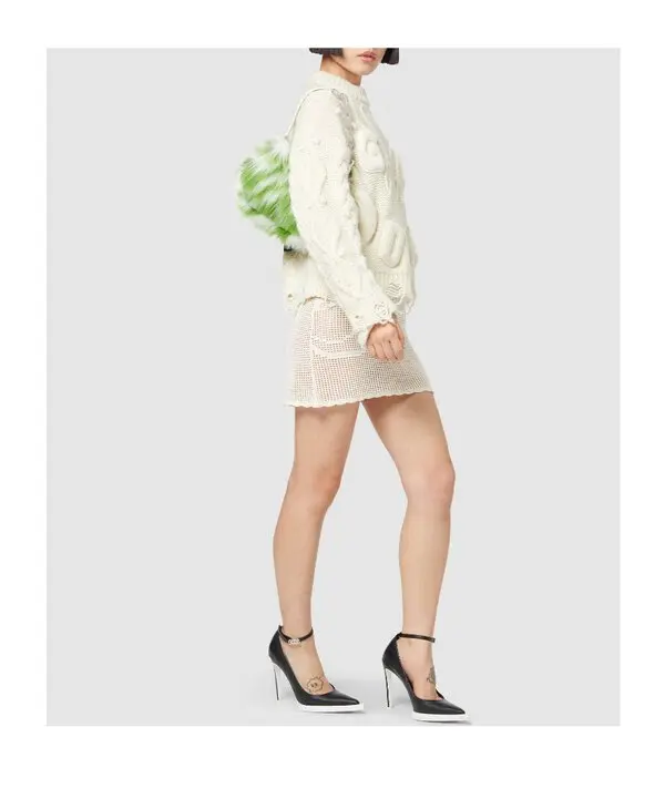 Gcds Destroyed Chunky-knit Jumper - White