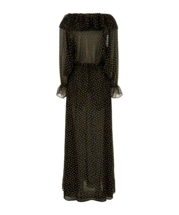 BODE Patterned Maxi Dress With Ruffled Detail