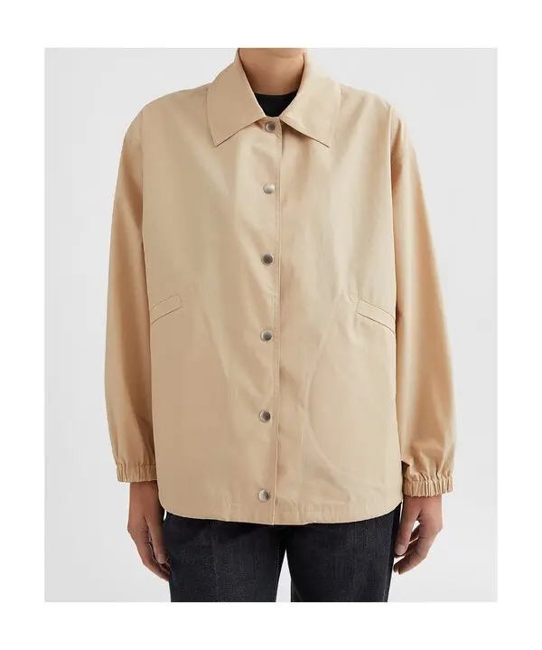 JIL SANDER Logo-printed Textured Jacket - Nude