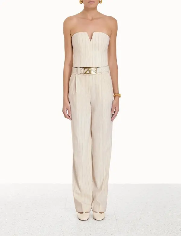 Zimmermann Pinstriped Pleated Trousers