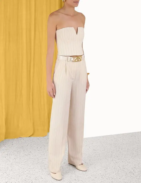 Zimmermann Pinstriped Pleated Trousers