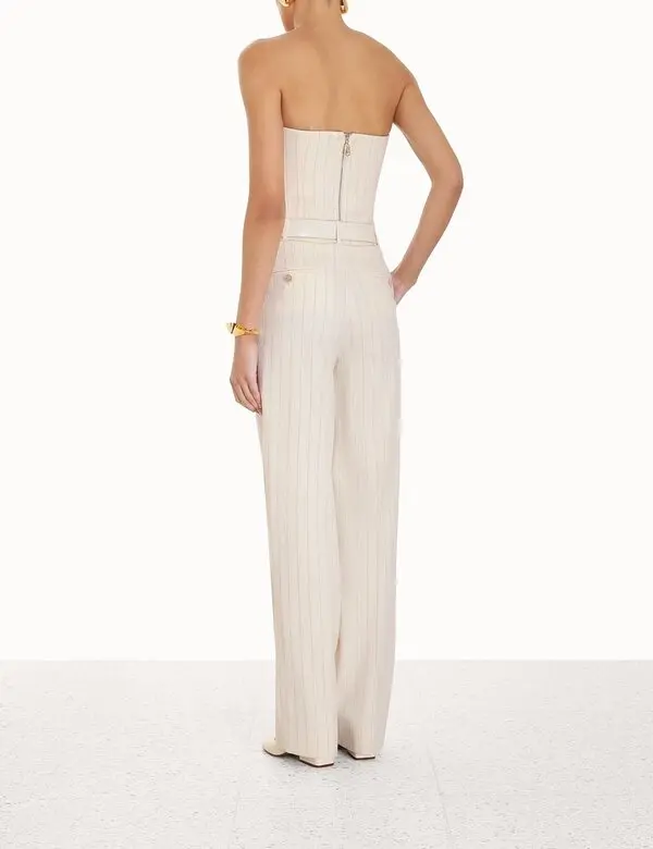 Zimmermann Pinstriped Pleated Trousers