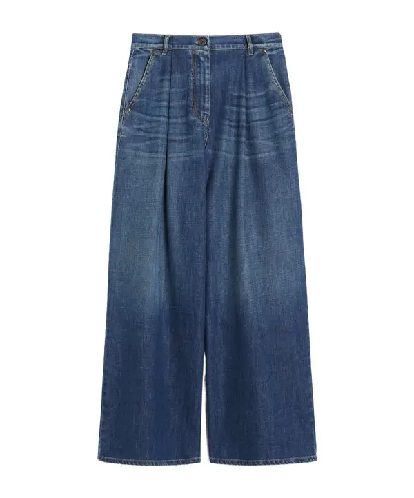 Max Mara Wide-leg Denim Jeans - Navy