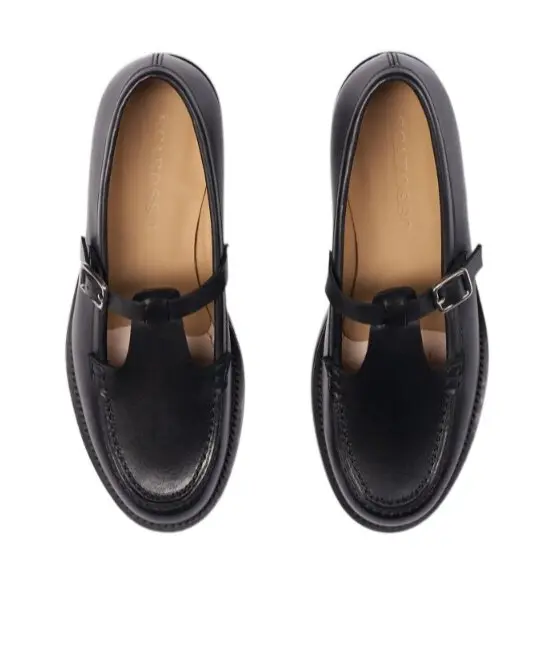 SCAROSSO Edna Buckle Fastened Flat - Black