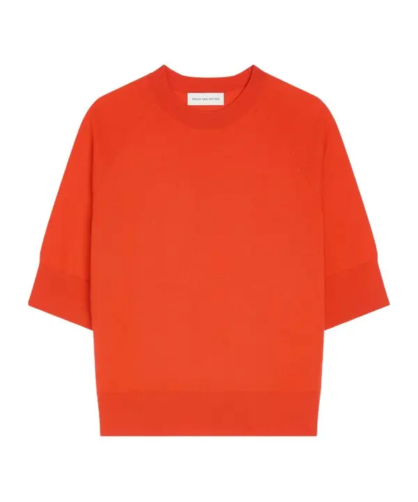 Dries Van Noten Red Merino Short-sleeve Top - Light Red