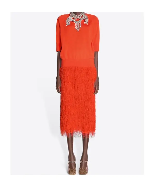 Dries Van Noten Red Merino Short-sleeve Top - Light Red