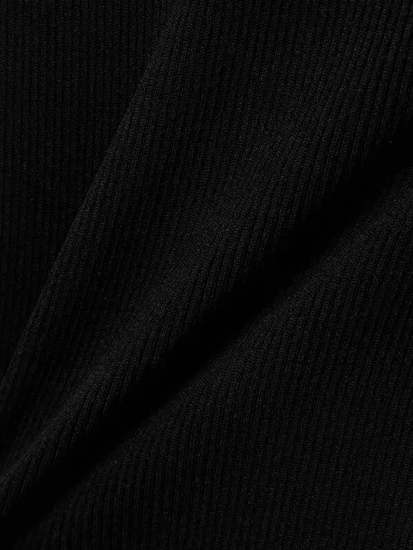 Versace Safety Pin Embellished Ribbed Midi Dress - Black