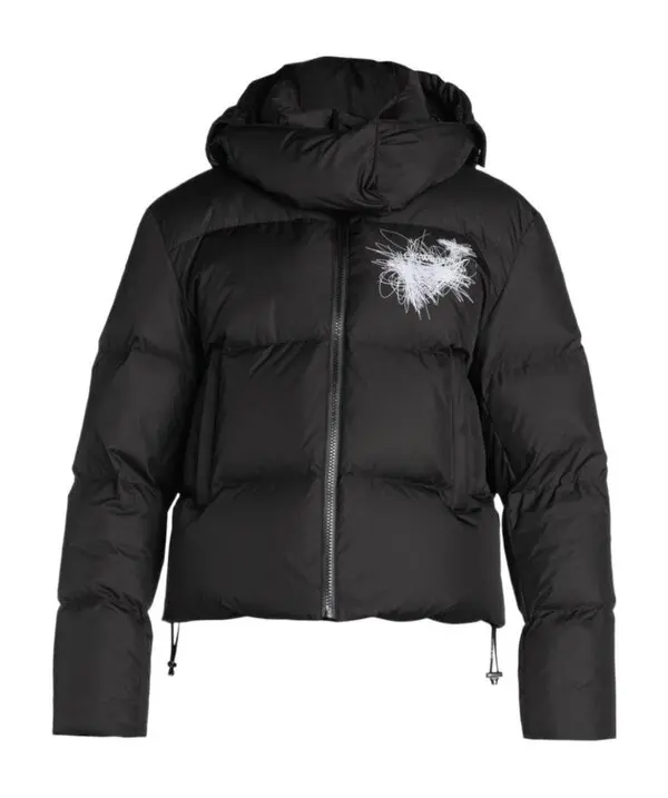 Off-White Scribbled Arrows Hooded Down Jacket - Black