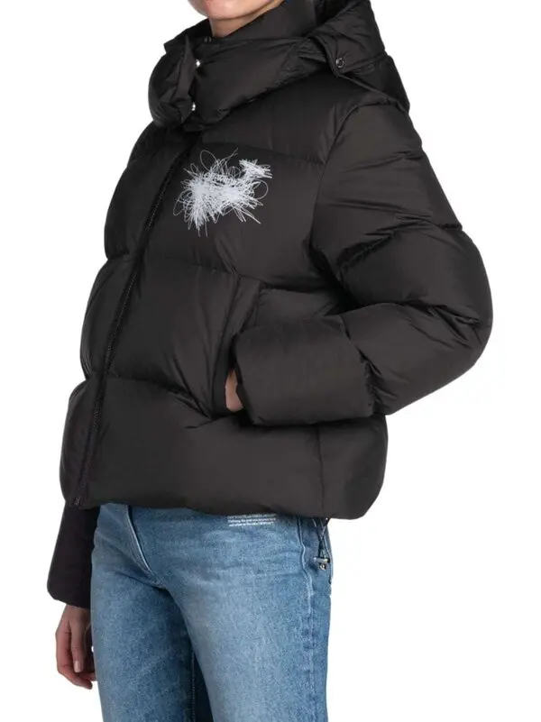 Off-White Scribbled Arrows Hooded Down Jacket - Black