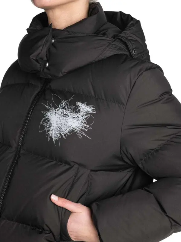 Off-White Scribbled Arrows Hooded Down Jacket - Black