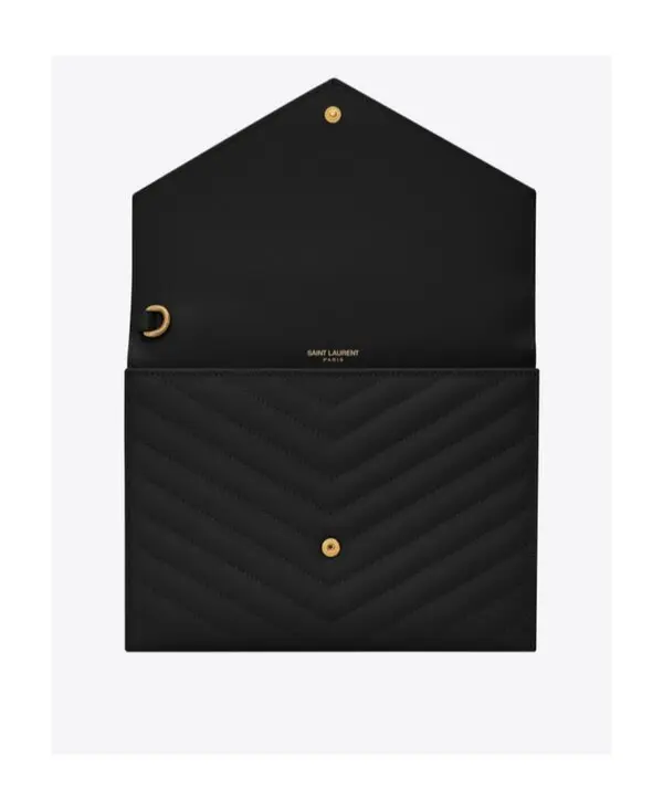 Saint Laurent Cassandre Matelassé Flap Pouch - Black