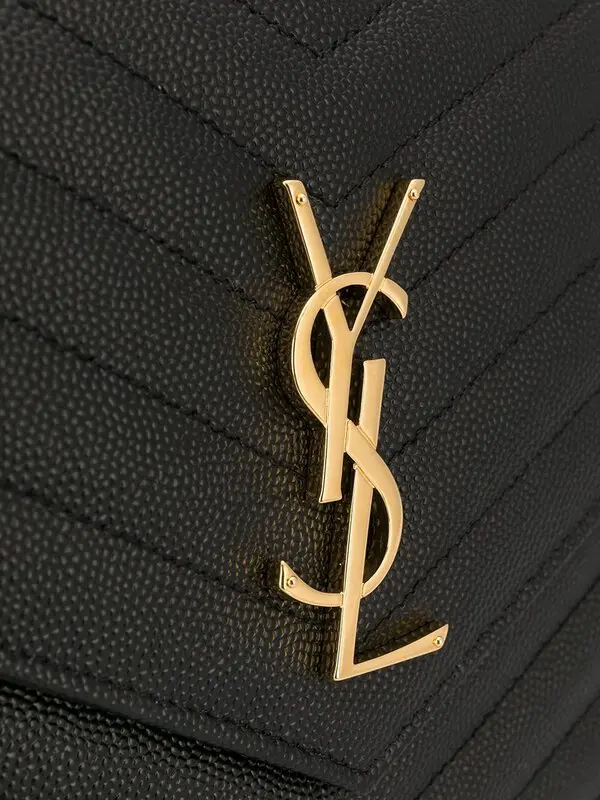 Saint Laurent Cassandre Matelassé Flap Pouch - Black
