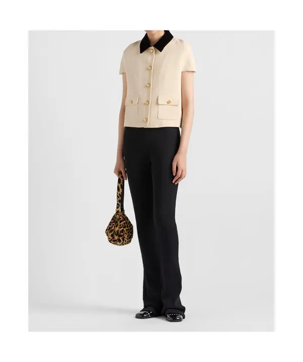 Prada Short-sleeved Jacket With Velvet Collar