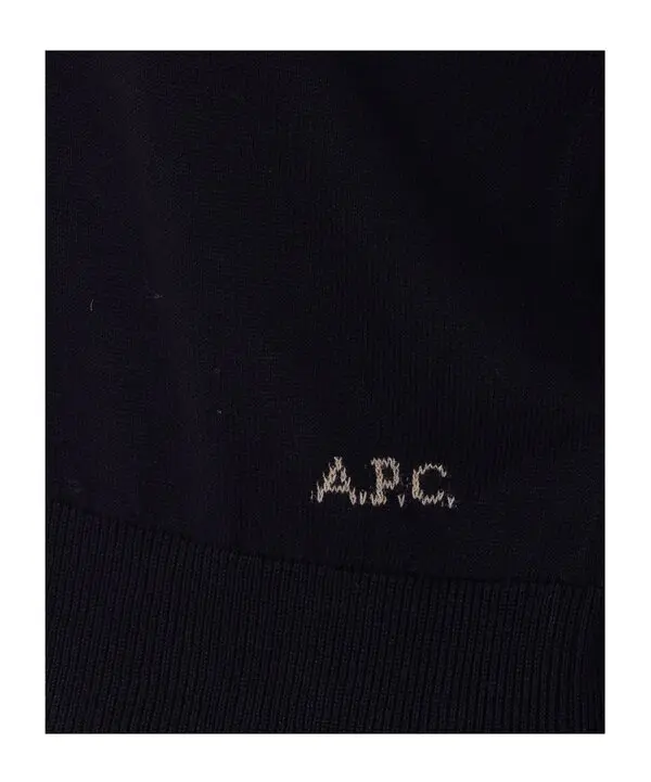 A.p.c. Logo Intarsia V-neck Cardigan
