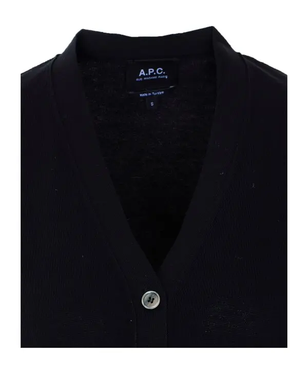 A.p.c. Logo Intarsia V-neck Cardigan