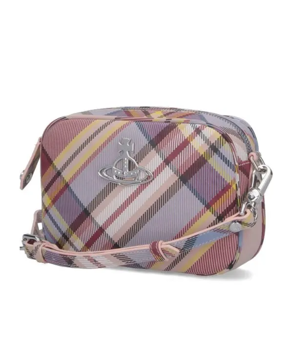 VIVIENNE WESTWOOD Logo Plaque Checked Crossbody Bag