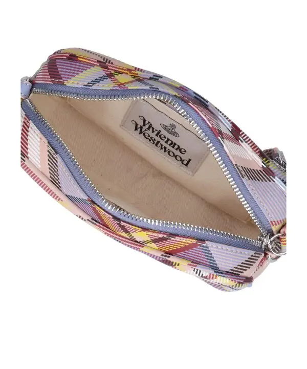 VIVIENNE WESTWOOD Logo Plaque Checked Crossbody Bag