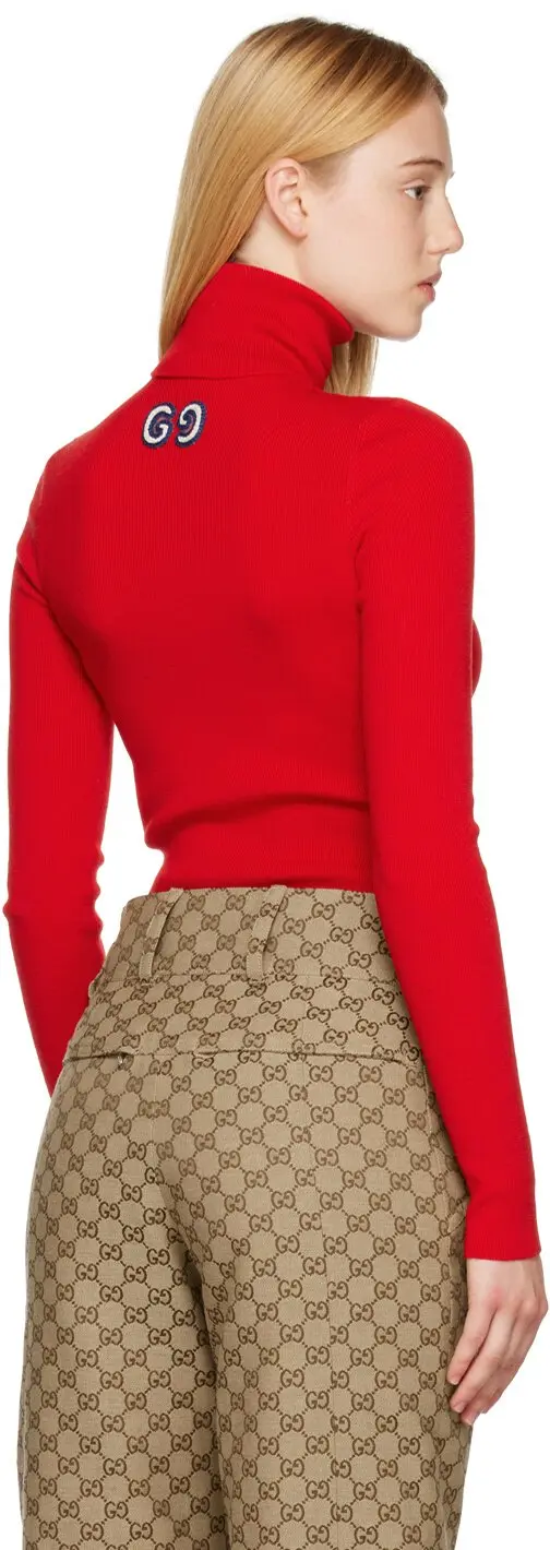 Gucci Logo Embroidered Roll Neck Jumper
