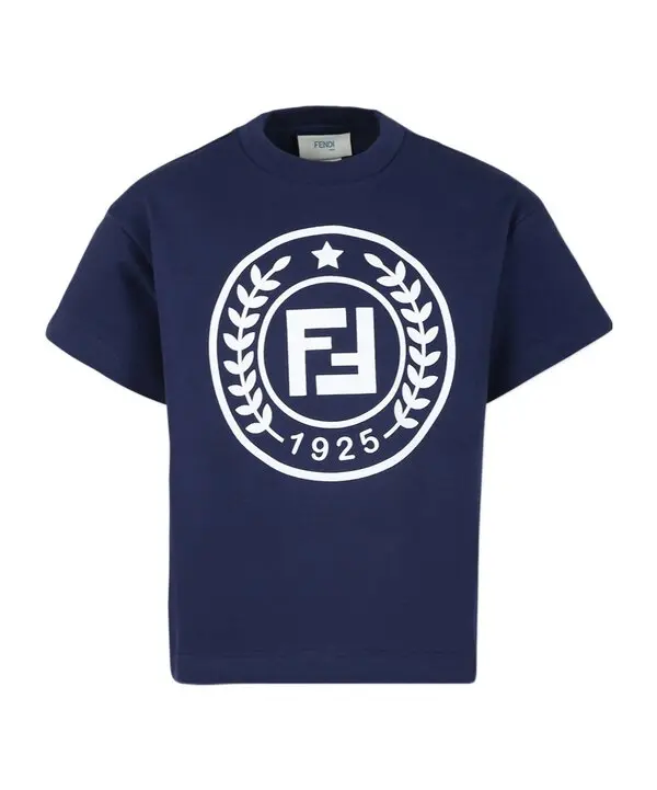 Fendi Logo Short-sleeved T-shirt - Blue