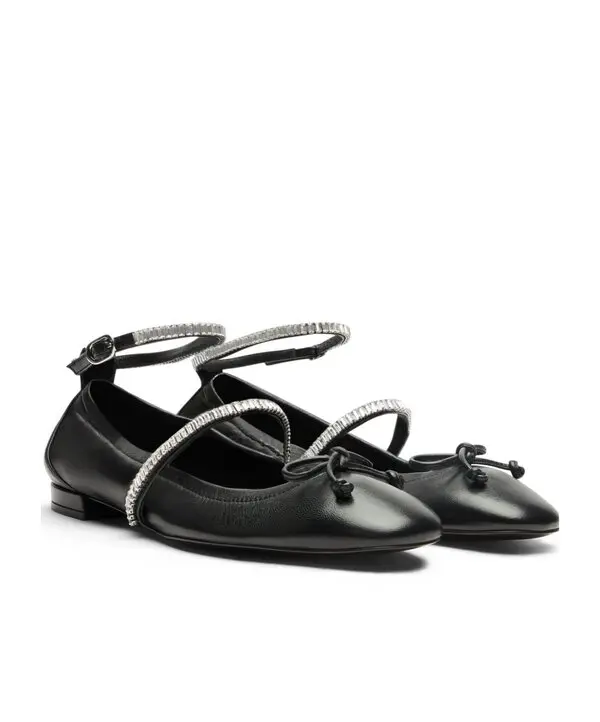 STUART WEITZMAN Stefanie Embellished Ballerina Flats - Black/clear