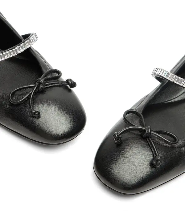 STUART WEITZMAN Stefanie Embellished Ballerina Flats - Black/clear
