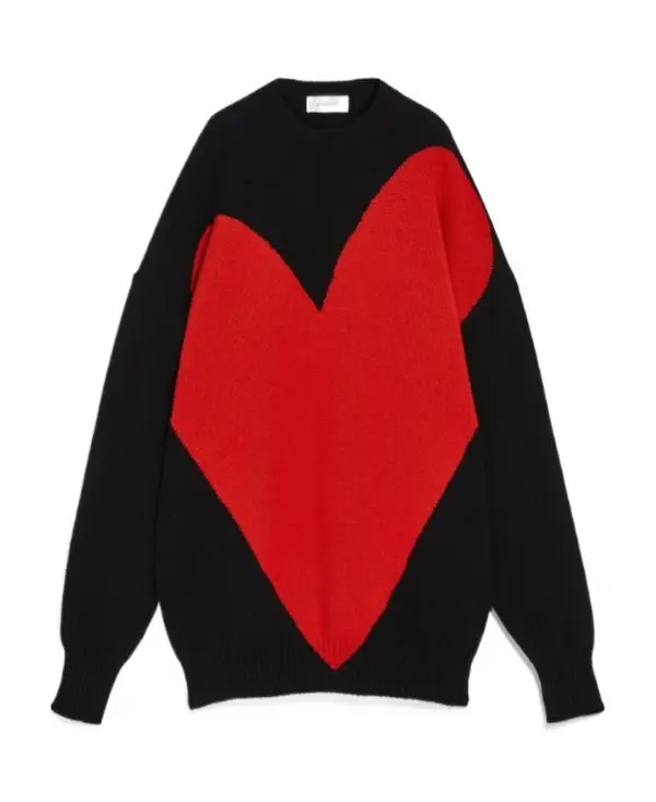 Sportmax Maxi Heart Intarsia Knitted Jumper