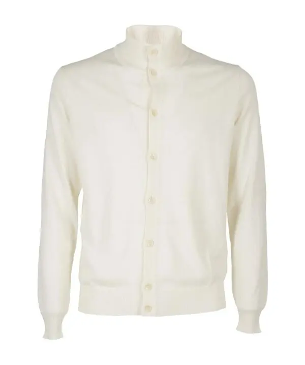 KANGRA Button-up Knit Cardigan - White