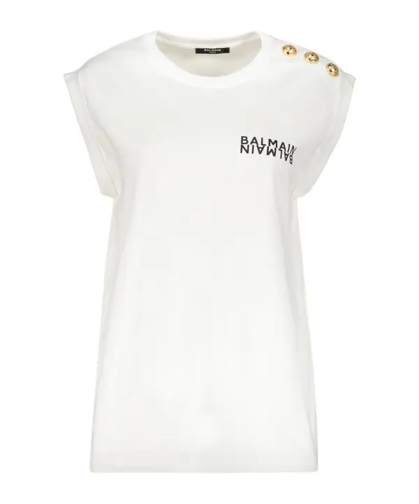 Balmain Logo Detailed Sleeveless Tank Top