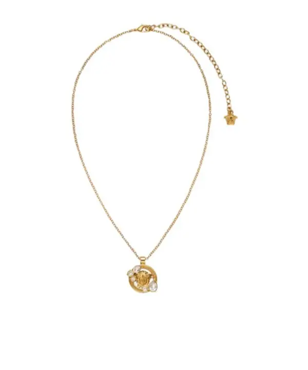 Versace Medusa Embellished Pendant Necklace - Golden
