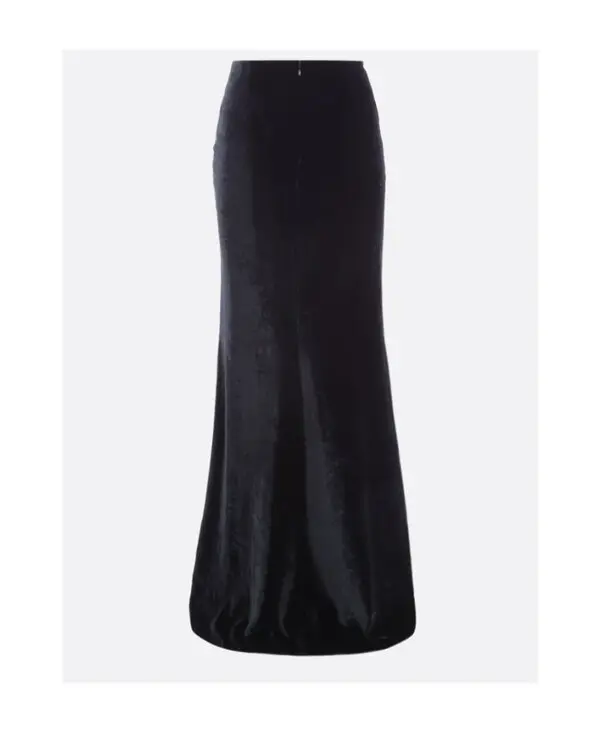 Blumarine Velvet Long Skirt With Slits