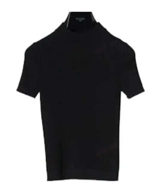 Celine Short-sleeved Turtleneck Ribbed Knit Sweater