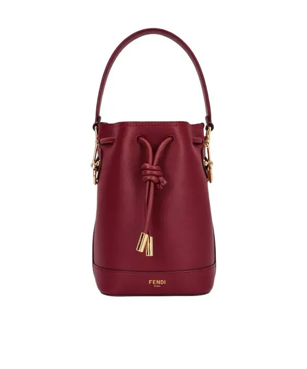Fendi Mon Tresor Drawstring Mini Bucket Bag - Red