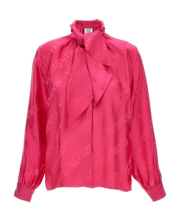 Vetements Long Sleeve Lace-up Shirt - Red