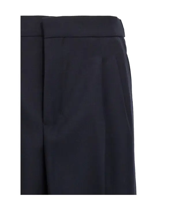 AMI Paris Tailored Wide-leg Trousers With Pin Buckles - Black