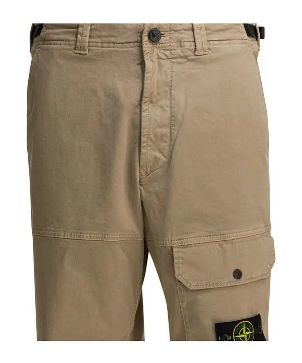 Stone Island Loose Fit Logo Patch Cargo Pants