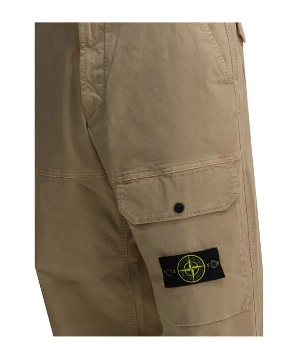 Stone Island Loose Fit Logo Patch Cargo Pants