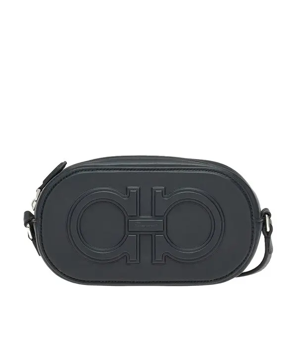FERRAGAMO Double Gancio Crossbody Bag - Black