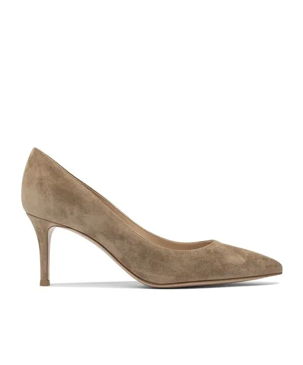 GIANVITO ROSSI Stiletto Pointed Toe Heels - Beige
