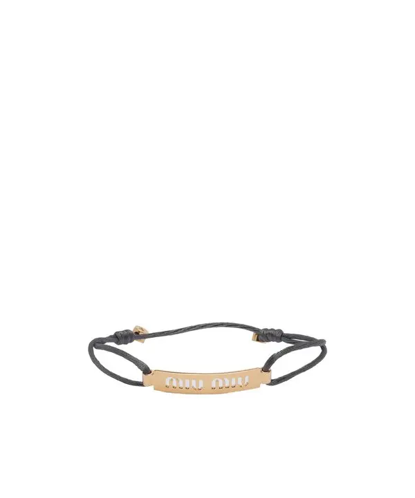 Miu Miu Logo Cord Bracelet - Yellow