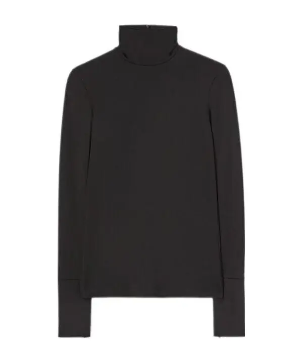 JIL SANDER High-neck Long-sleeve Satin Top