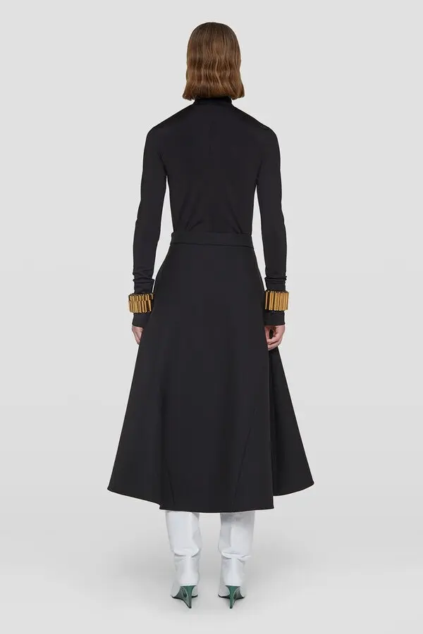 JIL SANDER High-neck Long-sleeve Satin Top