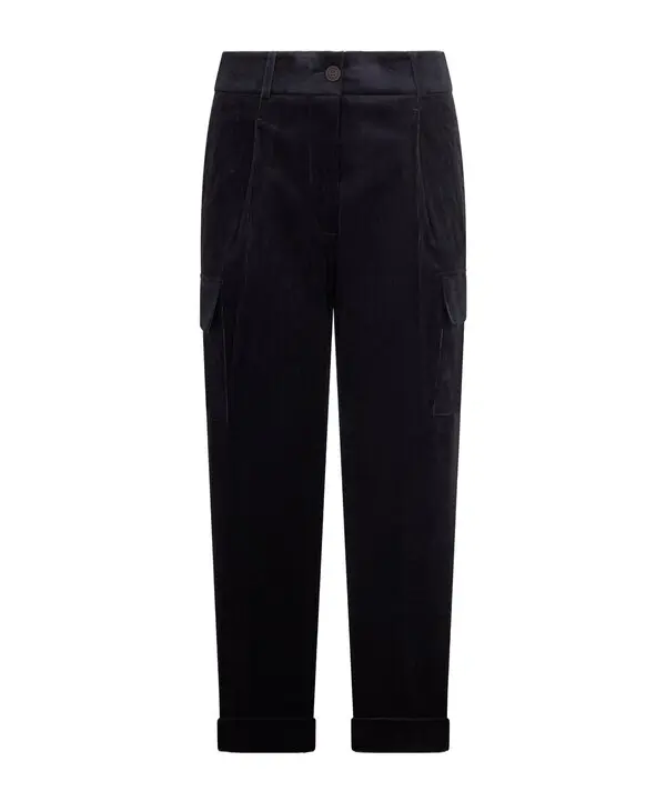 Peserico Cropped Cargo Pants - Black