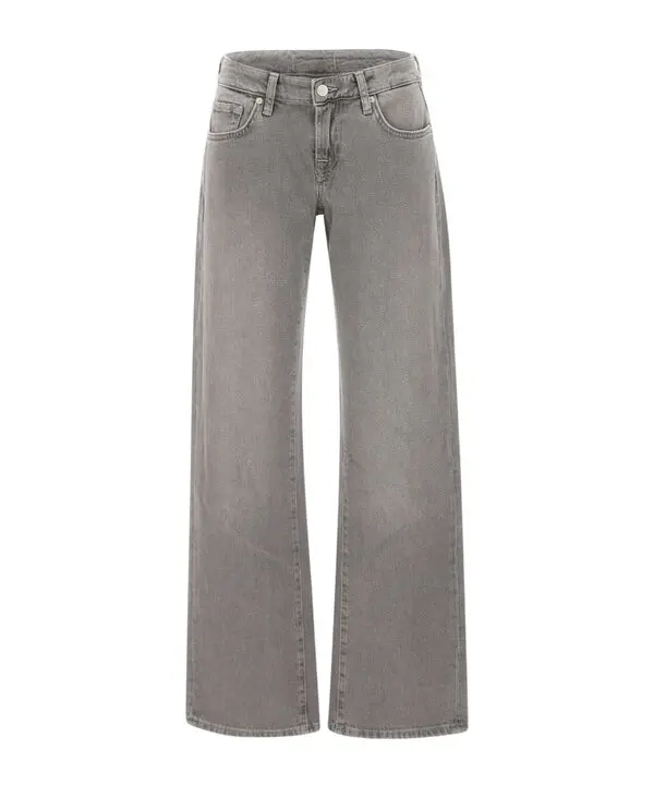 7 For All Mankind Low-rise Straight Leg Jeans - Grey