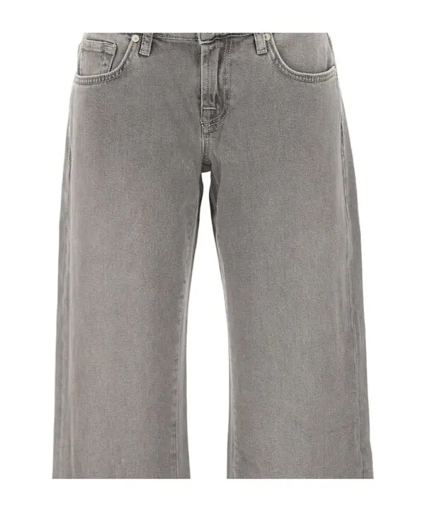 7 For All Mankind Low-rise Straight Leg Jeans - Grey